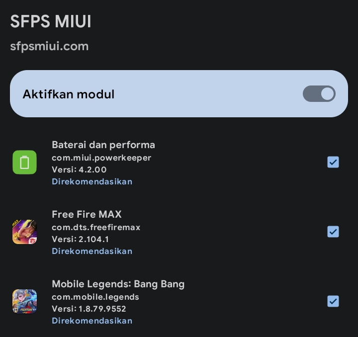 Download module SFPS MIUI